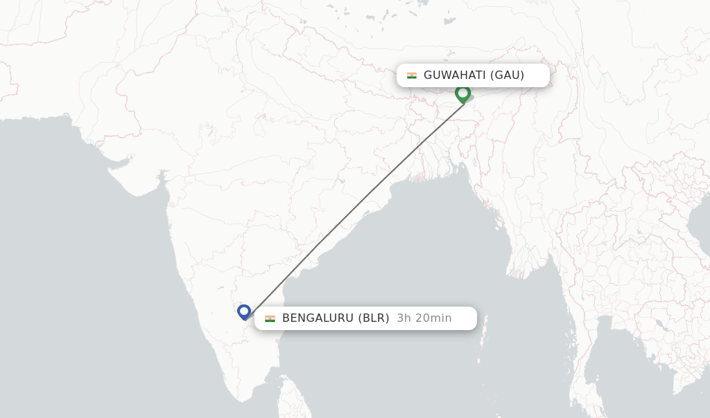 Direct (non-stop) flights from Guwahati to Bengaluru - schedules ...