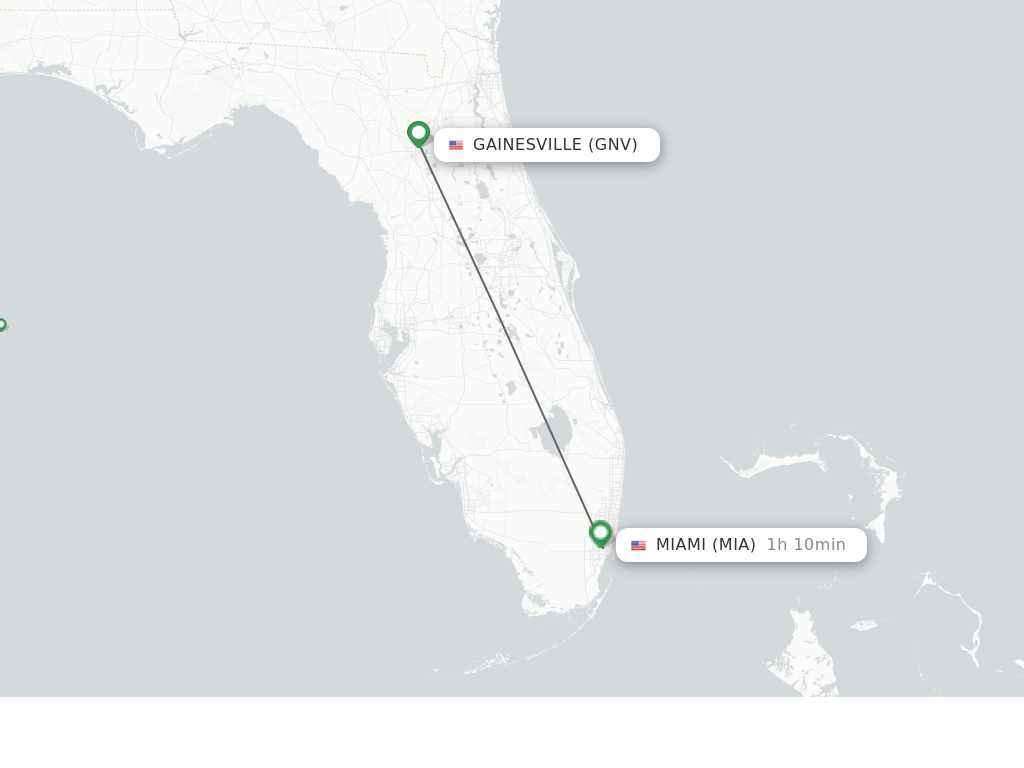 Direct (non-stop) flights from Gainesville to Miami - schedules ...