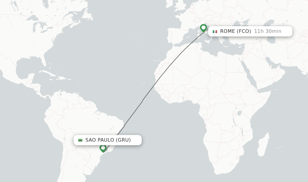 Direct (non-stop) flights from Sao Paulo to Rome - schedules ...