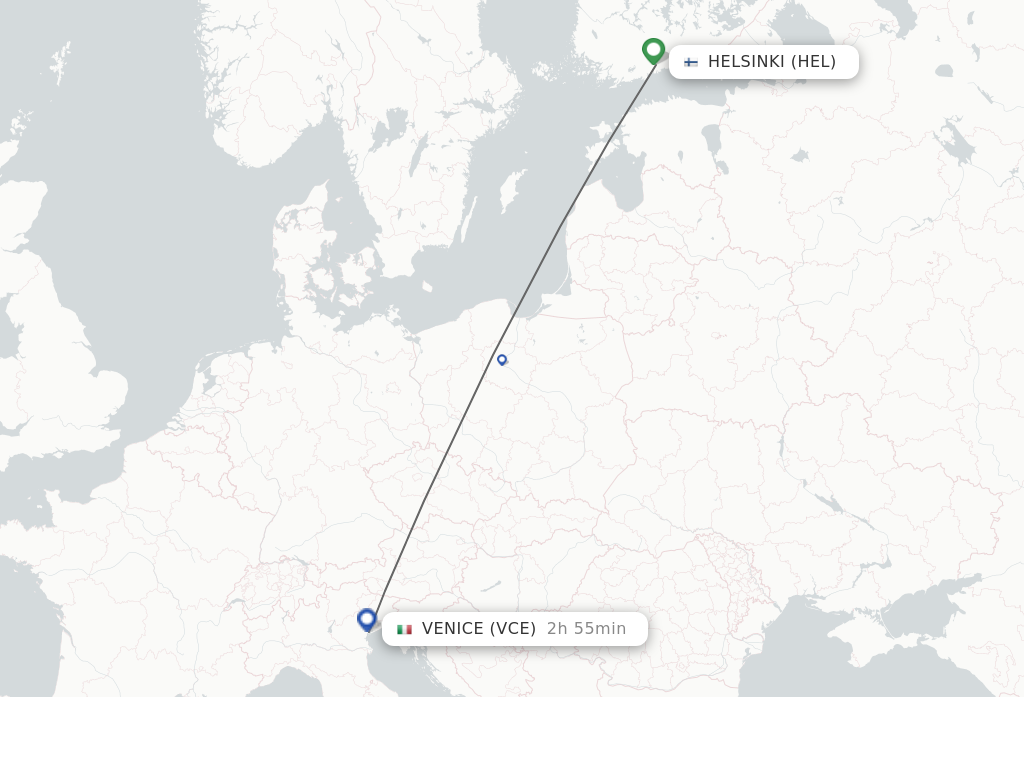 Direct (non-stop) flights from Helsinki to Venice - schedules ...