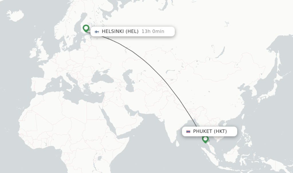 Direct (non-stop) flights from Phuket to Helsinki - schedules ...