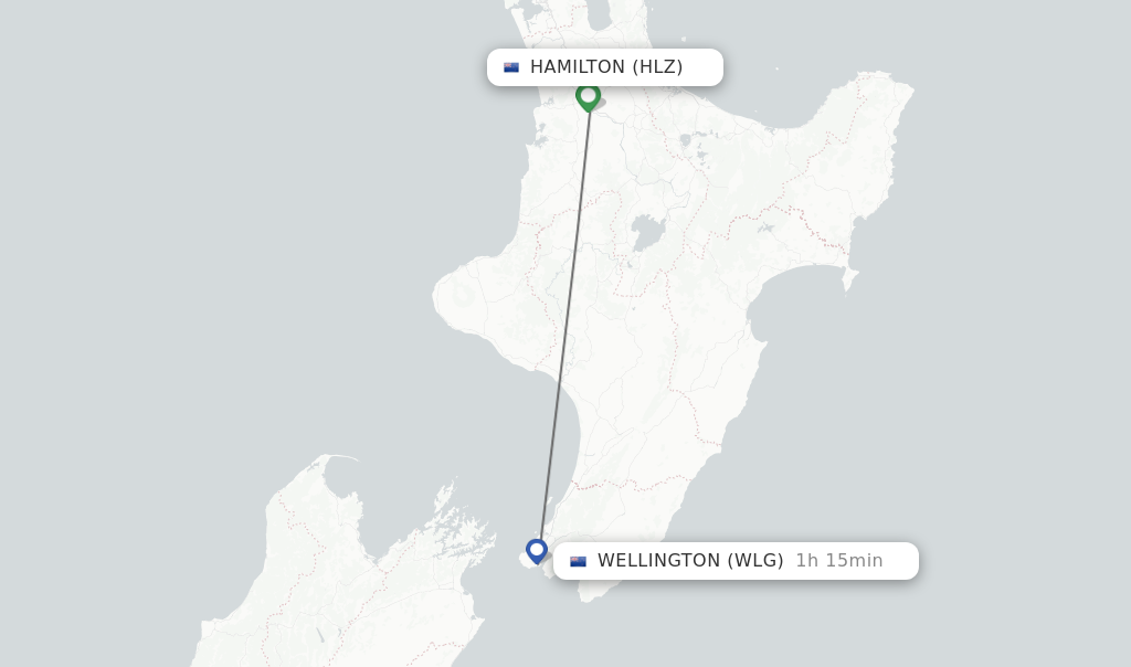 Direct (non-stop) flights from Hamilton to Wellington - schedules ...