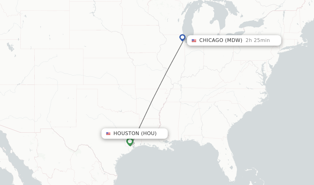 Direct (non-stop) flights from Houston to Chicago - schedules ...