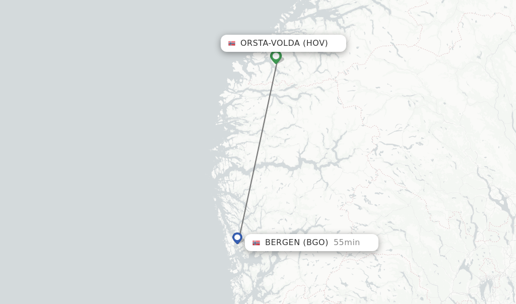 Direct (non-stop) flights from Orsta-Volda to Bergen - schedules ...