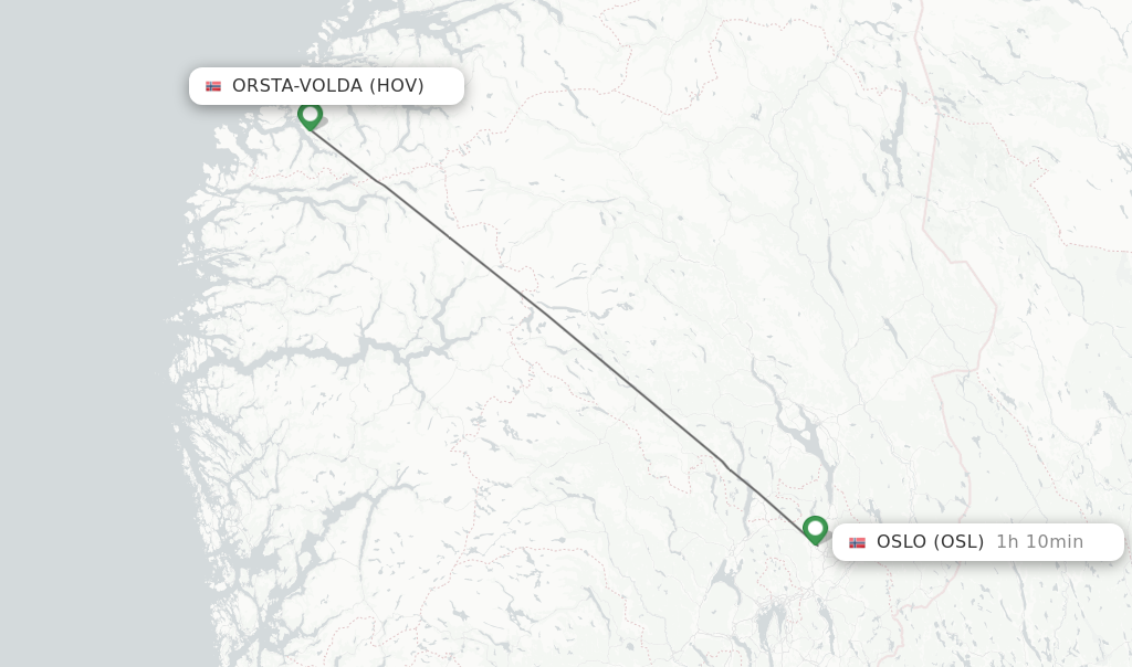 Direct (non-stop) flights from Orsta-Volda to Oslo - schedules ...