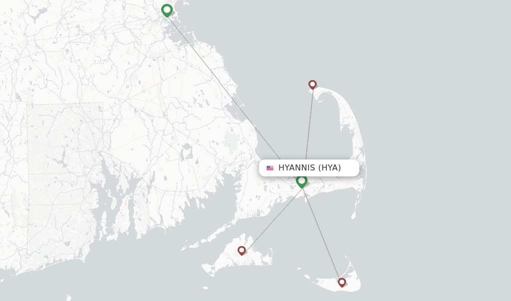 Cape Air flights from Hyannis, HYA - FlightsFrom.com