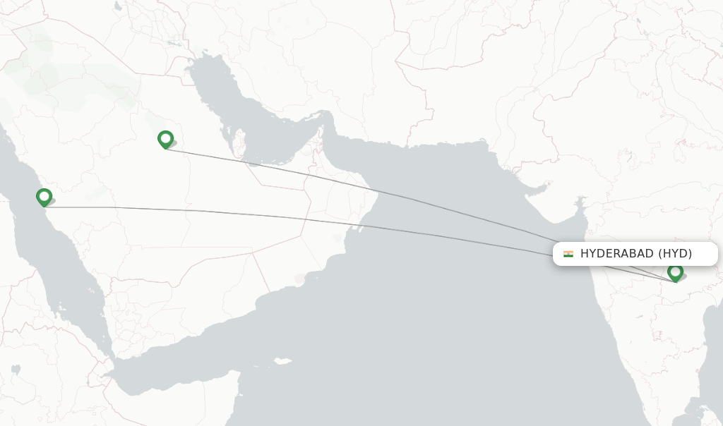 Saudia flights from Hyderabad, HYD - FlightsFrom.com