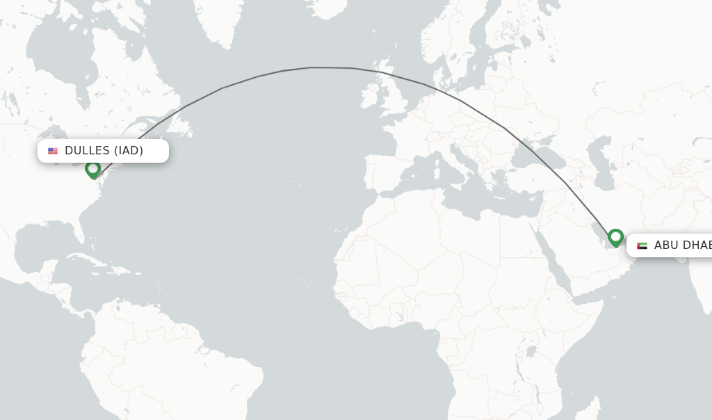Direct (non-stop) flights from Dulles to Abu Dhabi - schedules ...