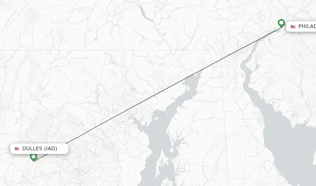 Direct (non-stop) flights from Dulles to Philadelphia - schedules ...