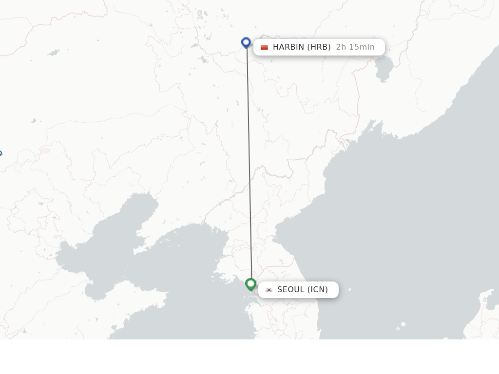 Direct (non-stop) flights from Seoul to Harbin - schedules ...