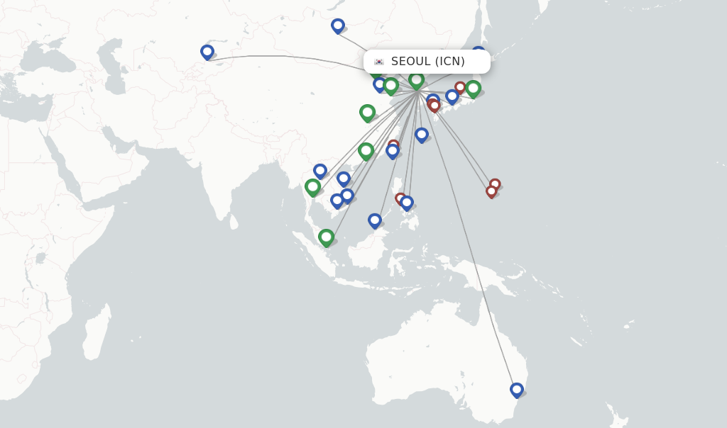 T´Way Air flights from Seoul, ICN - FlightsFrom.com