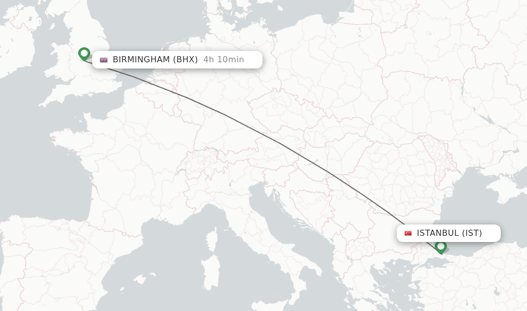 Direct (non-stop) flights from Istanbul to Birmingham - schedules ...