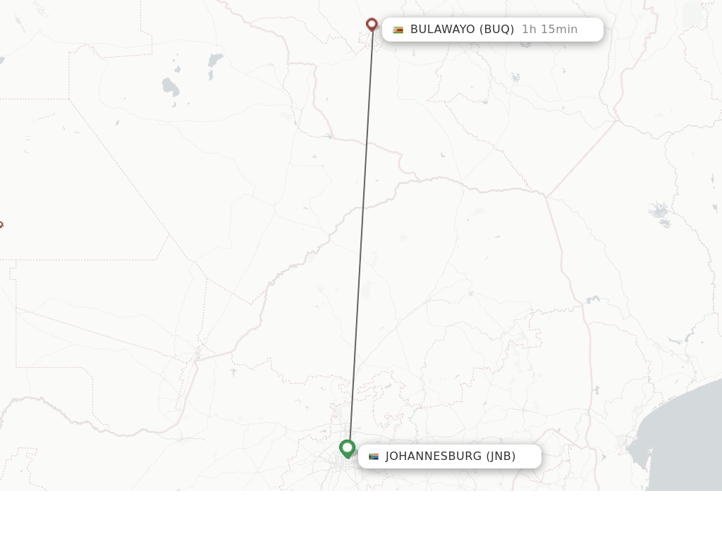 Direct (non-stop) flights from Johannesburg to Bulawayo - schedules ...