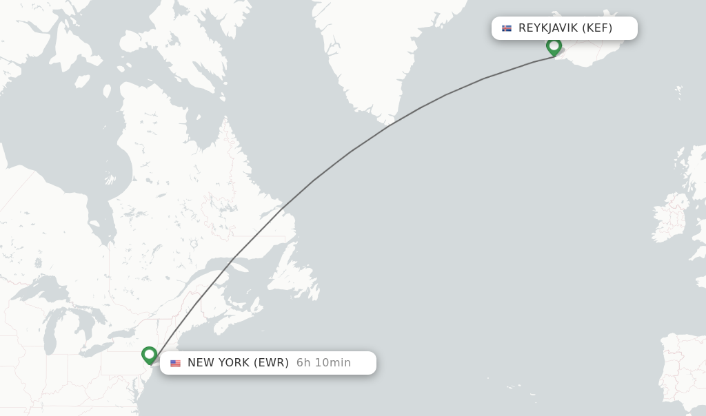 Direct (non-stop) flights from Reykjavik to New York - schedules ...