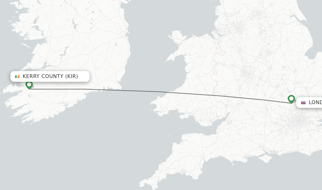 Direct (non-stop) flights from Kerry County to London - schedules ...