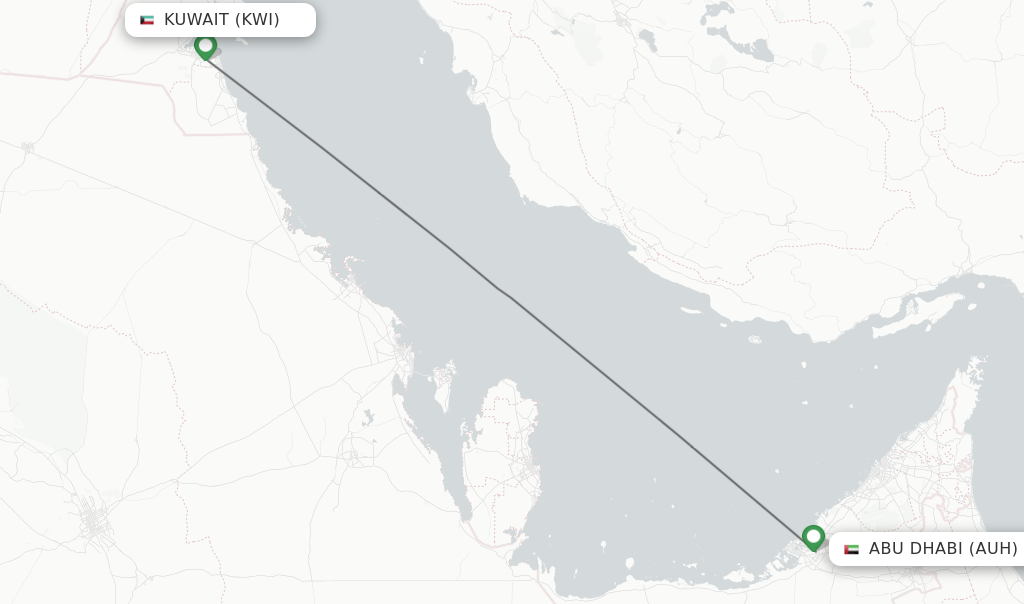 Direct (non-stop) flights from Kuwait to Abu Dhabi - schedules ...