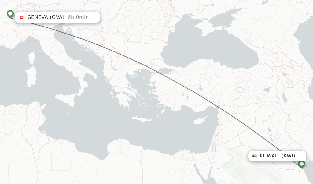 Direct (non-stop) flights from Kuwait to Geneva - schedules ...