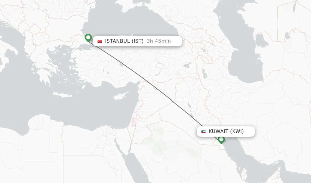 Direct (non-stop) flights from Kuwait to Istanbul - schedules ...