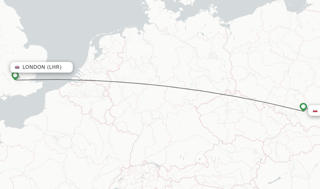 Direct (non-stop) flights from London to Krakow - schedules ...