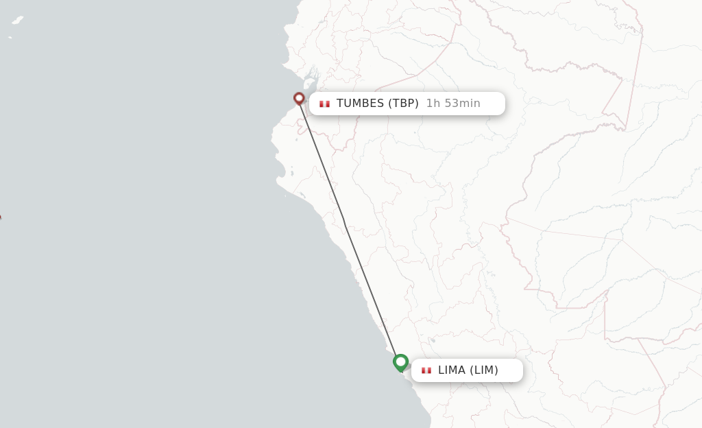 Direct (non-stop) flights from Lima to Tumbes - schedules - FlightsFrom.com