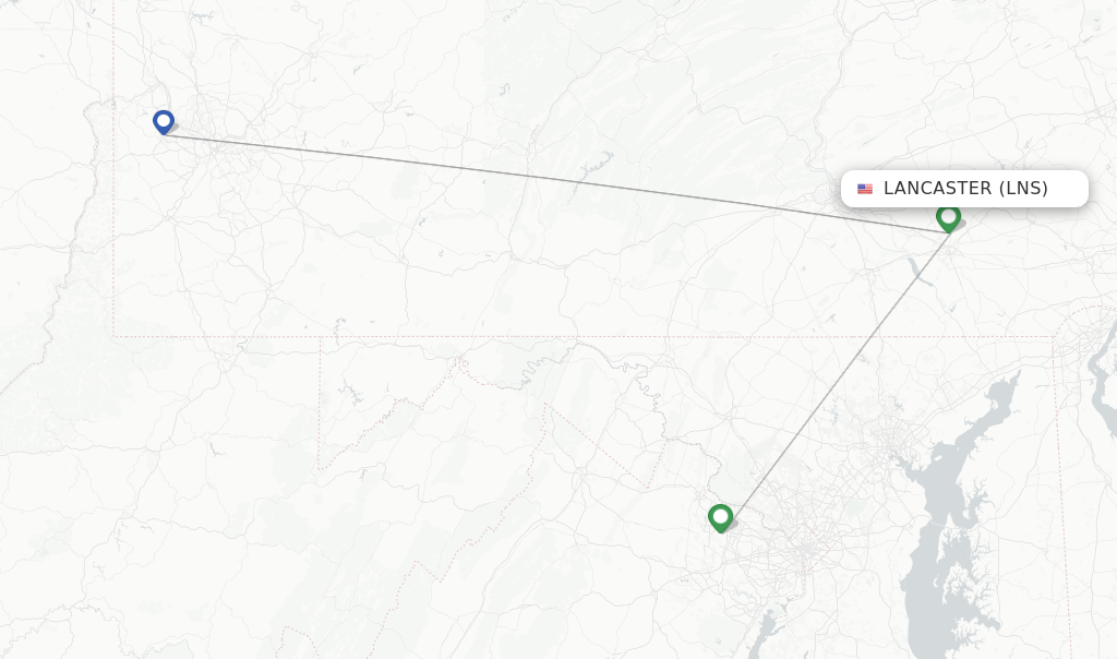 Southern flights from Lancaster, LNS - FlightsFrom.com