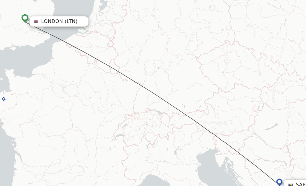 Direct (non-stop) flights from London to Sarajevo - schedules ...