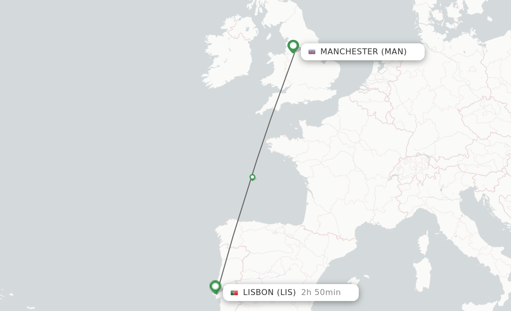 Direct (non-stop) flights from Manchester to Lisbon - schedules ...