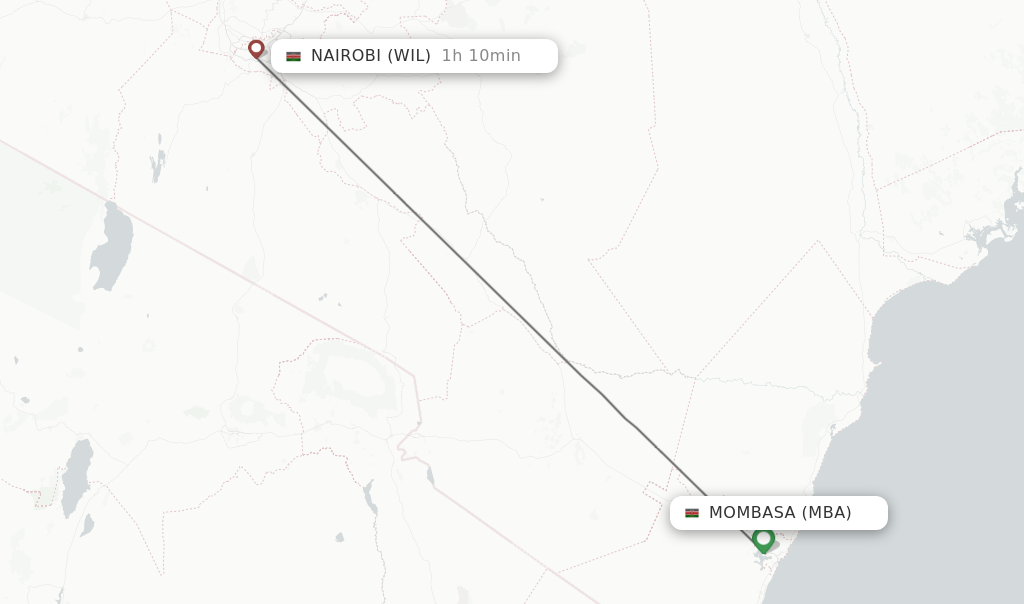 Direct (non-stop) flights from Mombasa to Nairobi - schedules ...