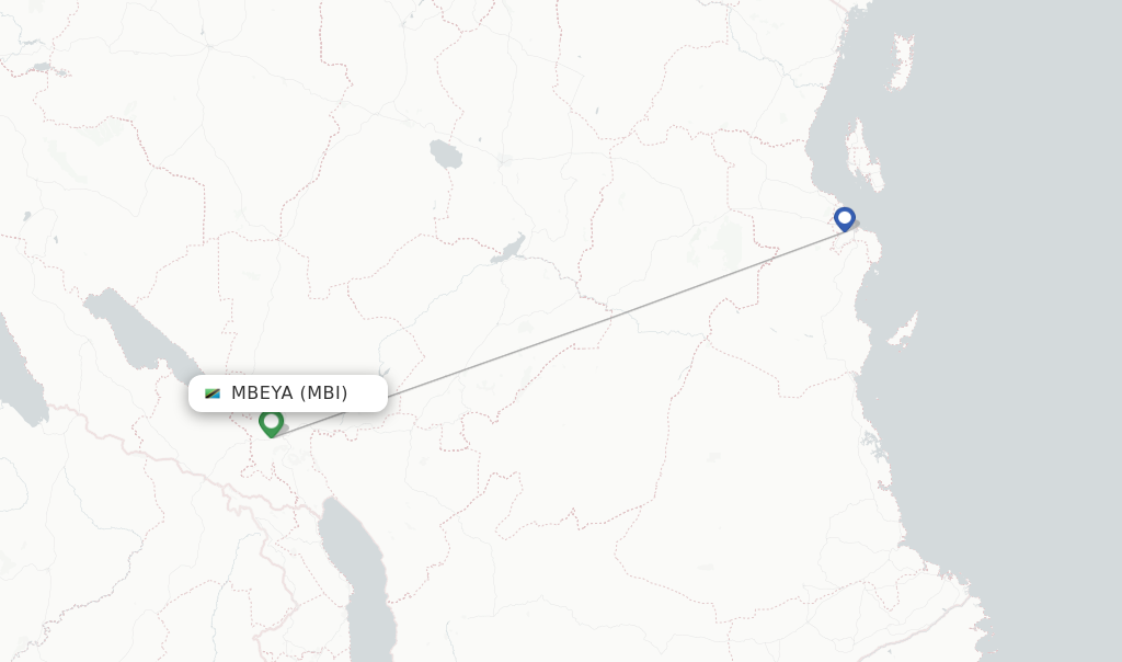 Direct (non-stop) flights from Mbeya to Dar Es Salaam - schedules ...