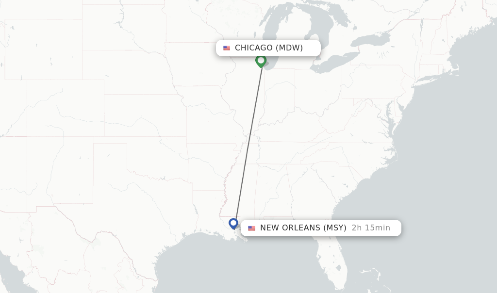 Direct (non-stop) flights from Chicago to New Orleans - schedules ...