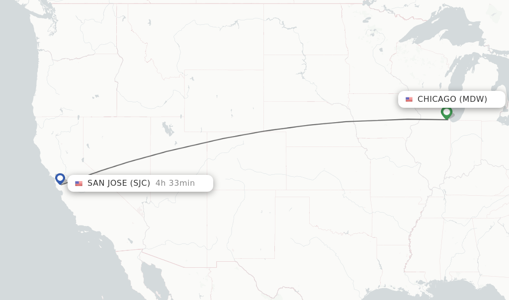 Direct (non-stop) flights from Chicago to San Jose - schedules ...
