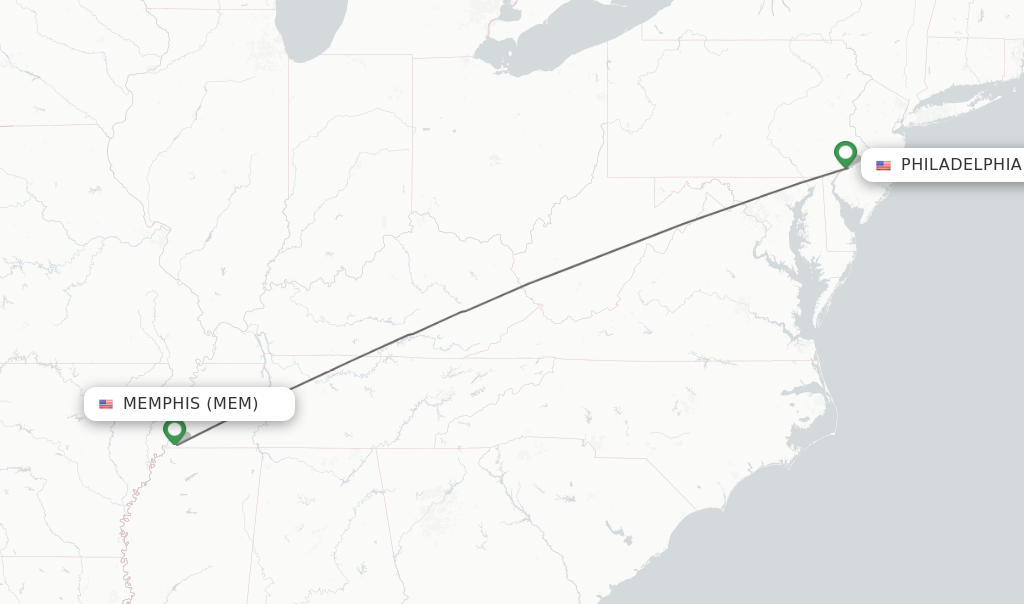 Direct (non-stop) flights from Memphis to Philadelphia - schedules ...