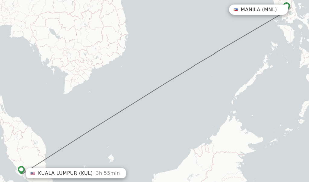 Direct (non-stop) flights from Manila to Kuala Lumpur - schedules ...
