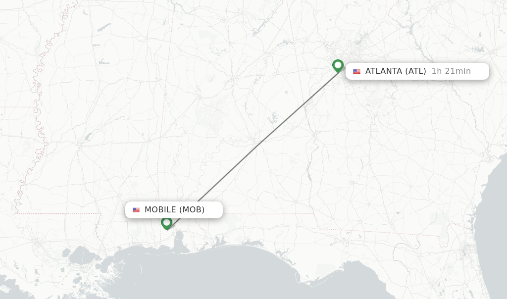 Direct (non-stop) flights from Mobile to Atlanta - schedules ...