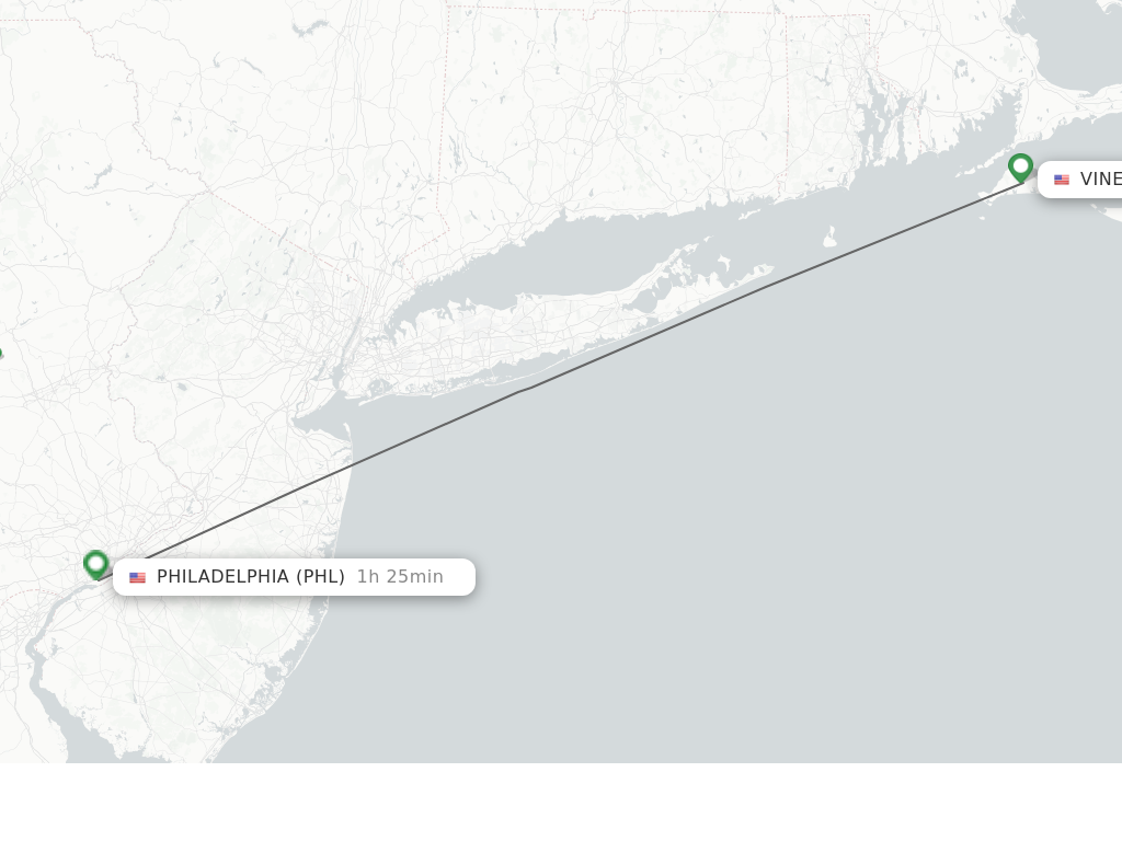 Direct (non-stop) flights from Martha's Vineyard to Philadelphia ...
