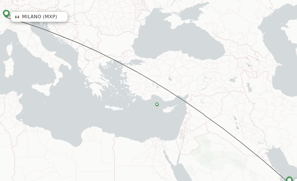 Direct (non-stop) flights from Milan to Doha - schedules - FlightsFrom.com