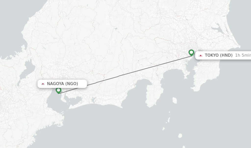 Direct (non-stop) flights from Nagoya to Tokyo - schedules ...