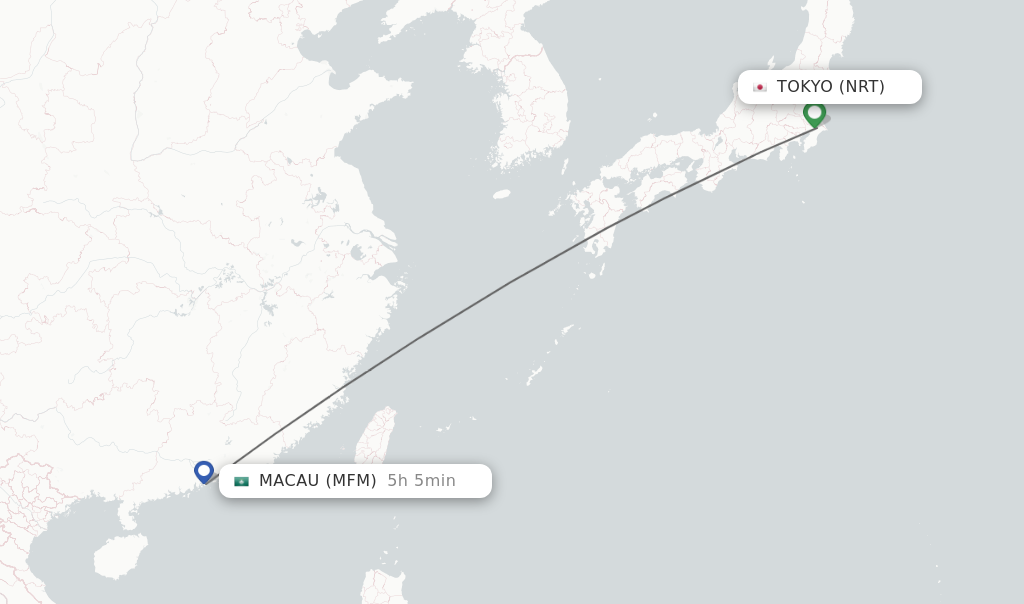 Direct (non-stop) flights from Tokyo to Macau - schedules - FlightsFrom.com