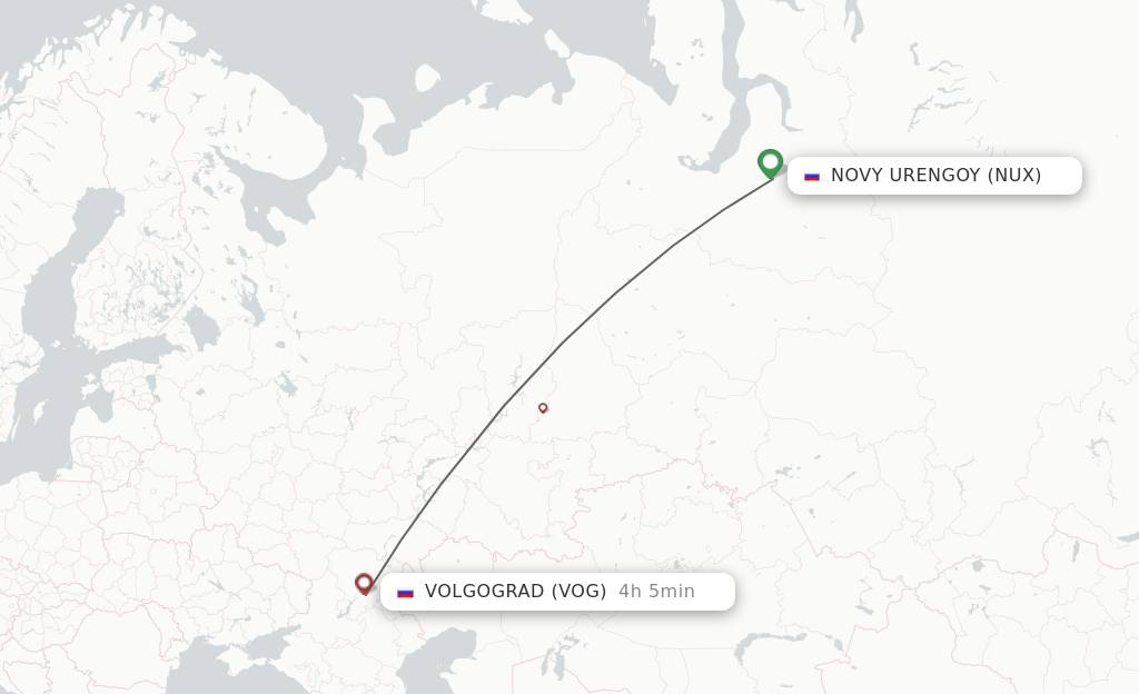 Direct (non-stop) flights from Novyj Urengoj to Volgograd - schedules ...