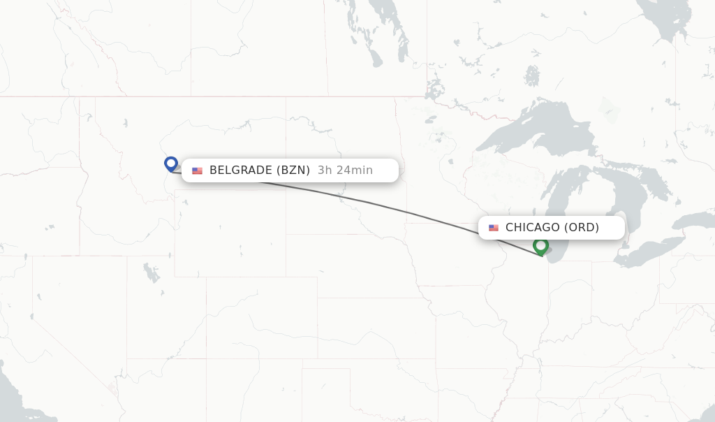 Direct (non-stop) flights from Chicago to Bozeman - schedules ...