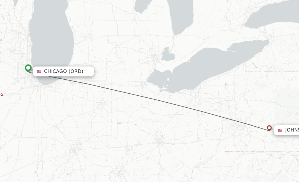 Direct (non-stop) flights from Chicago to Johnstown - schedules ...