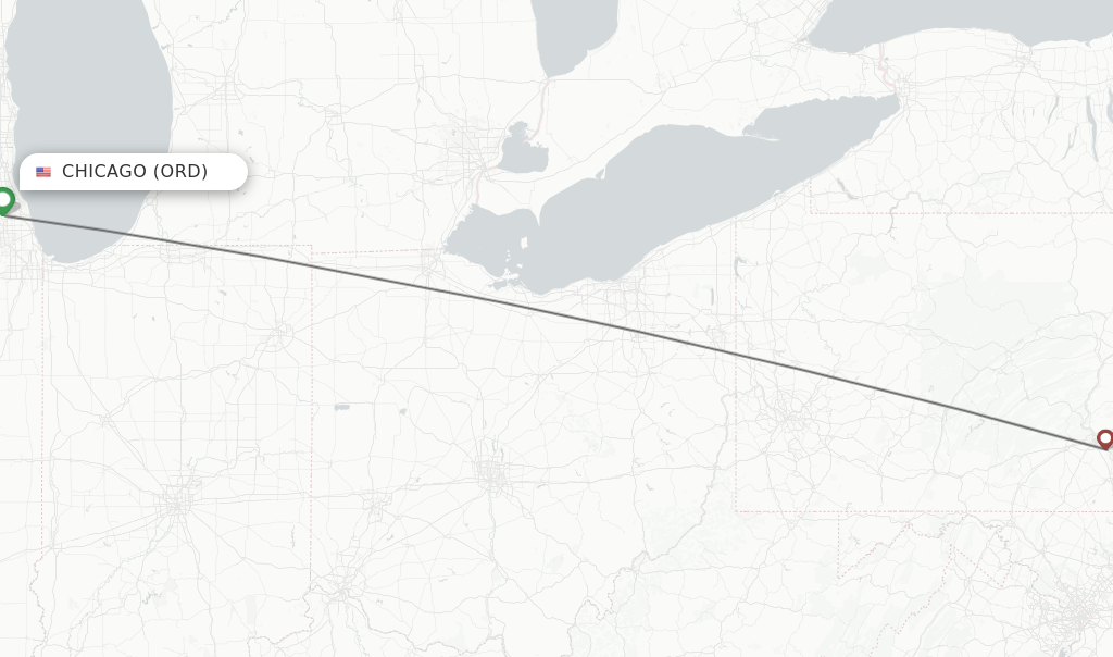 Direct (non-stop) flights from Chicago to Middletown - schedules ...