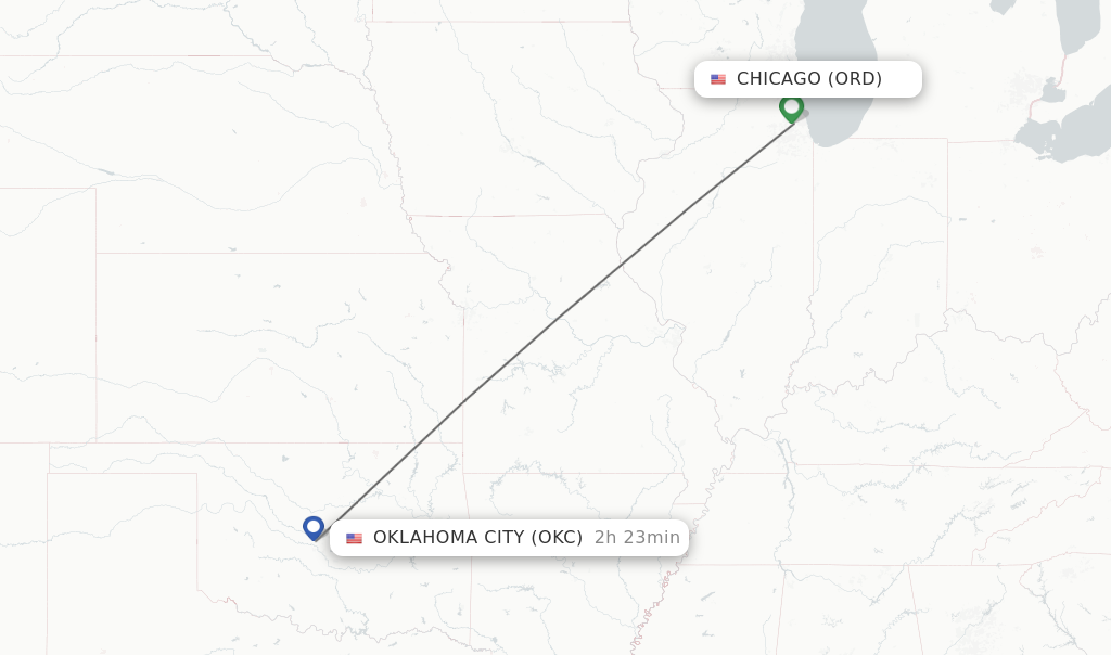 Direct (non-stop) flights from Chicago to Oklahoma City - schedules ...