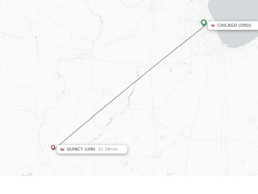 Direct (non-stop) flights from Chicago to Quincy - schedules ...