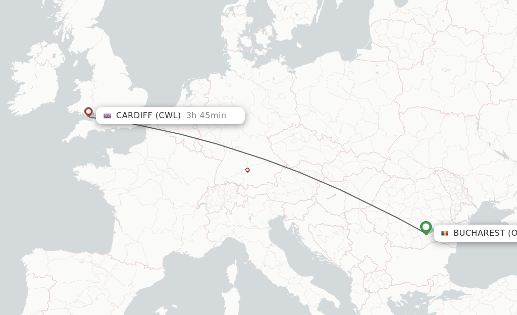 Direct (non-stop) flights from Bucharest to Cardiff - schedules ...
