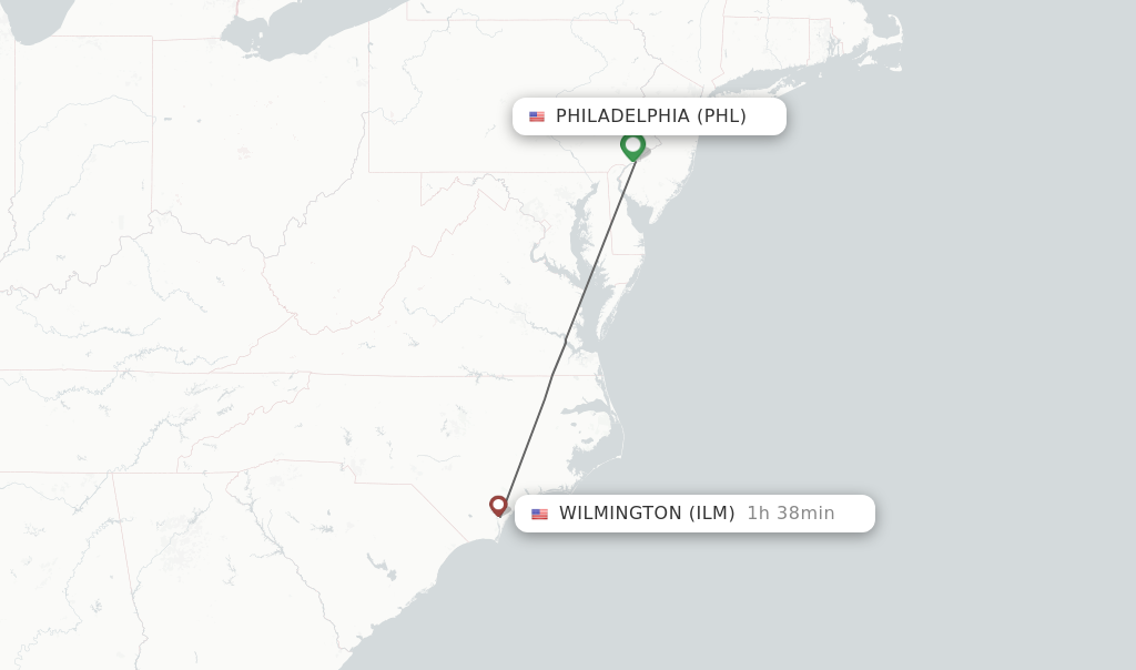 Direct (non-stop) flights from Philadelphia to Wilmington - schedules ...