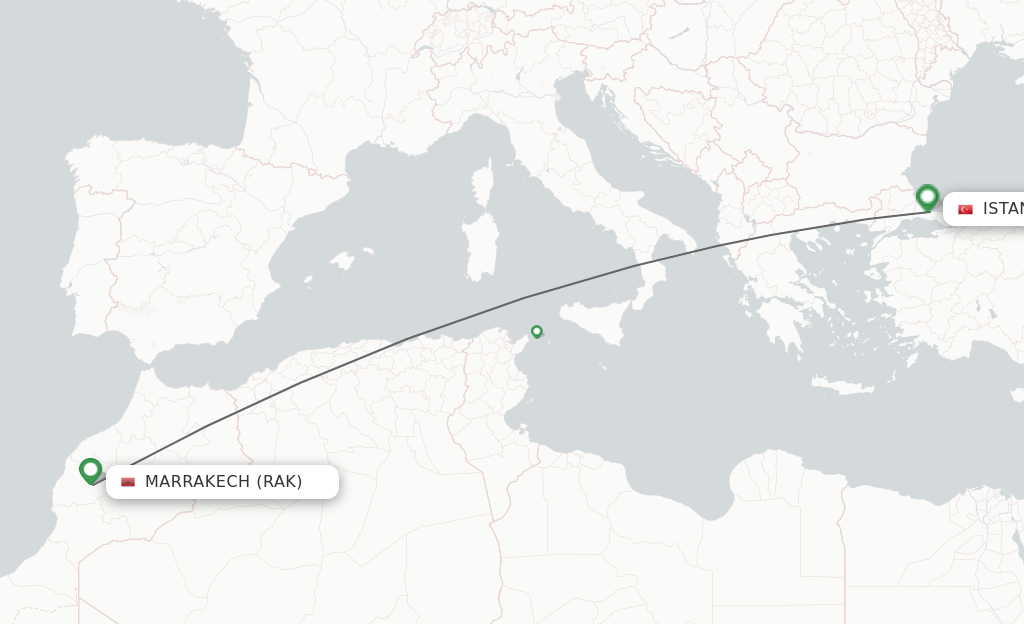 Direct (non-stop) flights from Marrakech to Istanbul - schedules ...