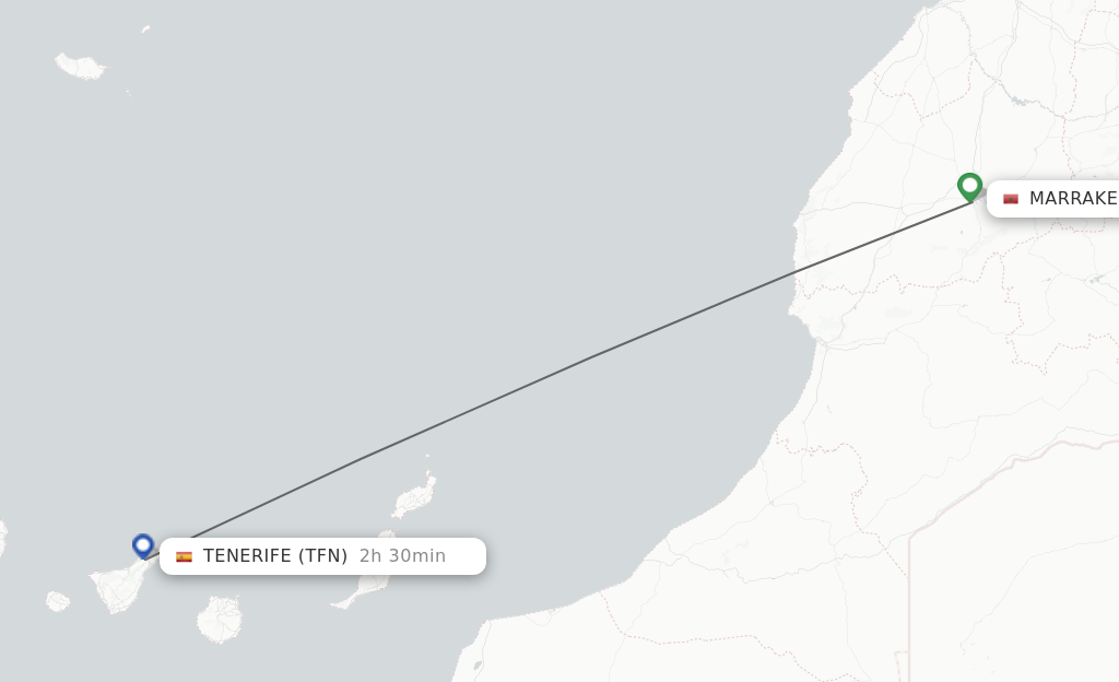 Direct (non-stop) flights from Marrakech to Tenerife - schedules ...
