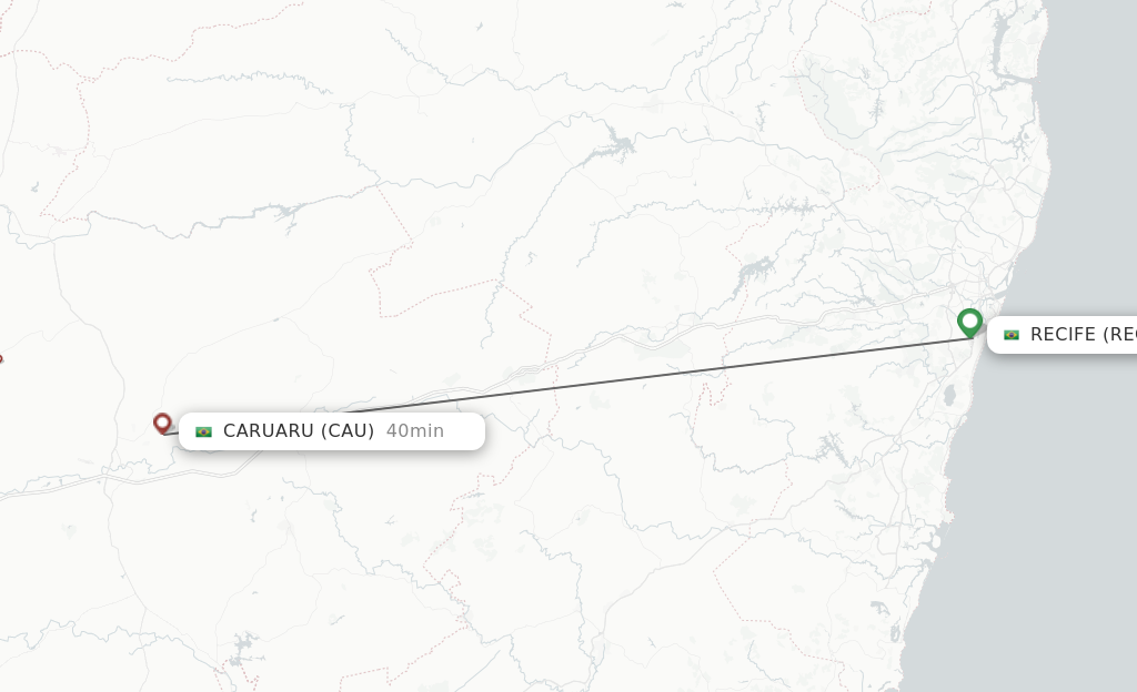 Direct (non-stop) flights from Recife to Caruaru - schedules ...