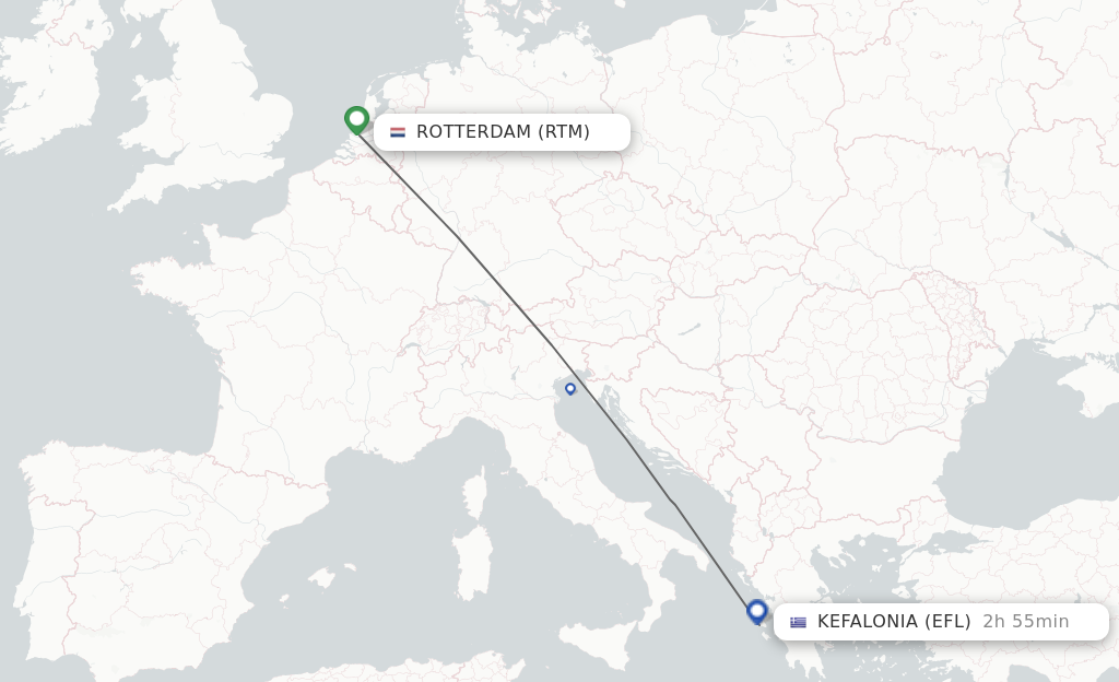 Direct (non-stop) flights from Rotterdam to Kefallinia - schedules ...